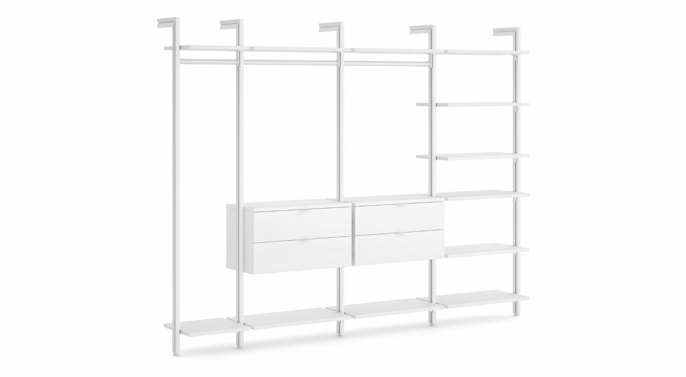 CLOS-IT W-354 Regalsystem Kleiderschrank | weiß, eiche