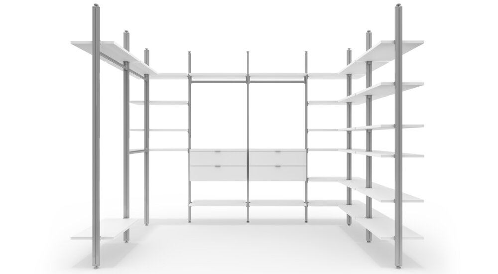 CLOS-IT D-806 Open Wardrobe System | white, oak