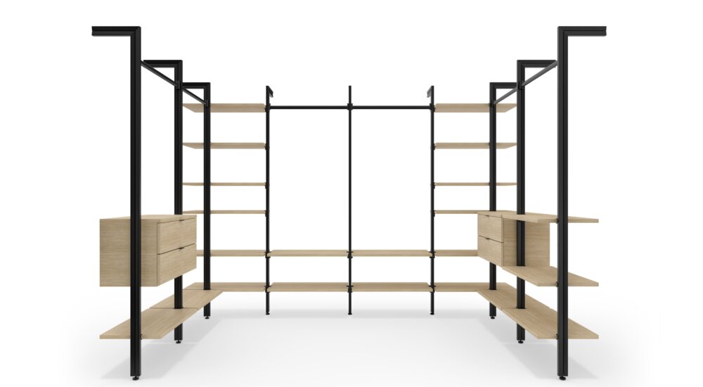 CLOS-IT W-808 Open Wardrobe System | white, oak