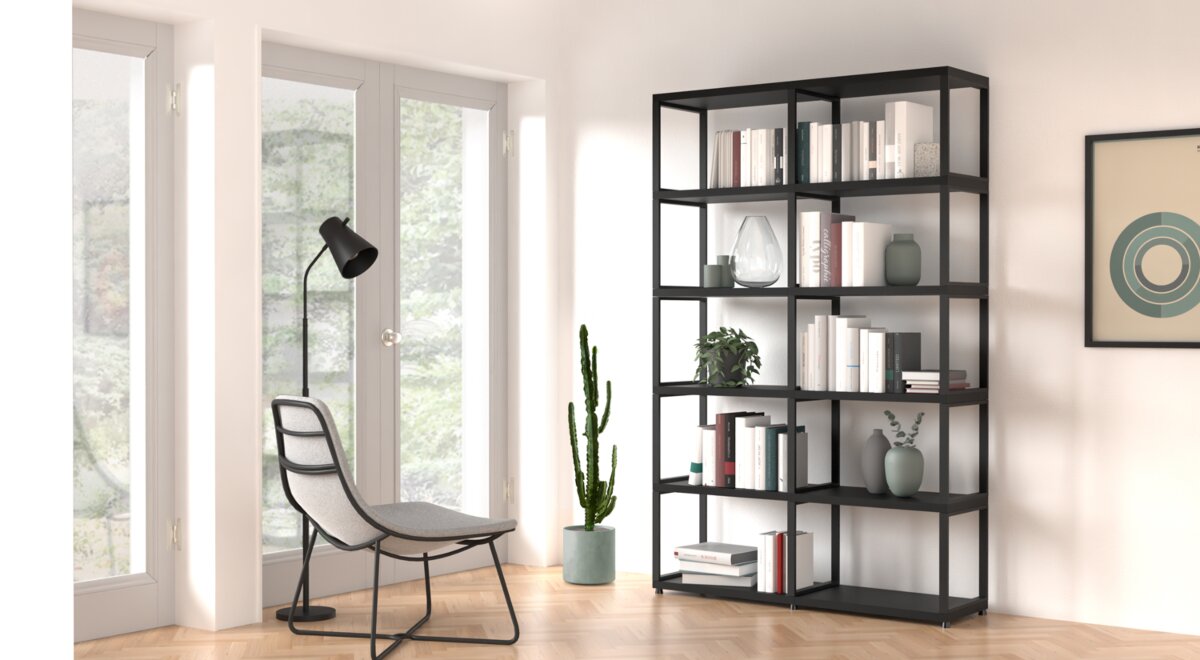 Black Metal Shelf – Industrial Shelving | REGALRAUM
